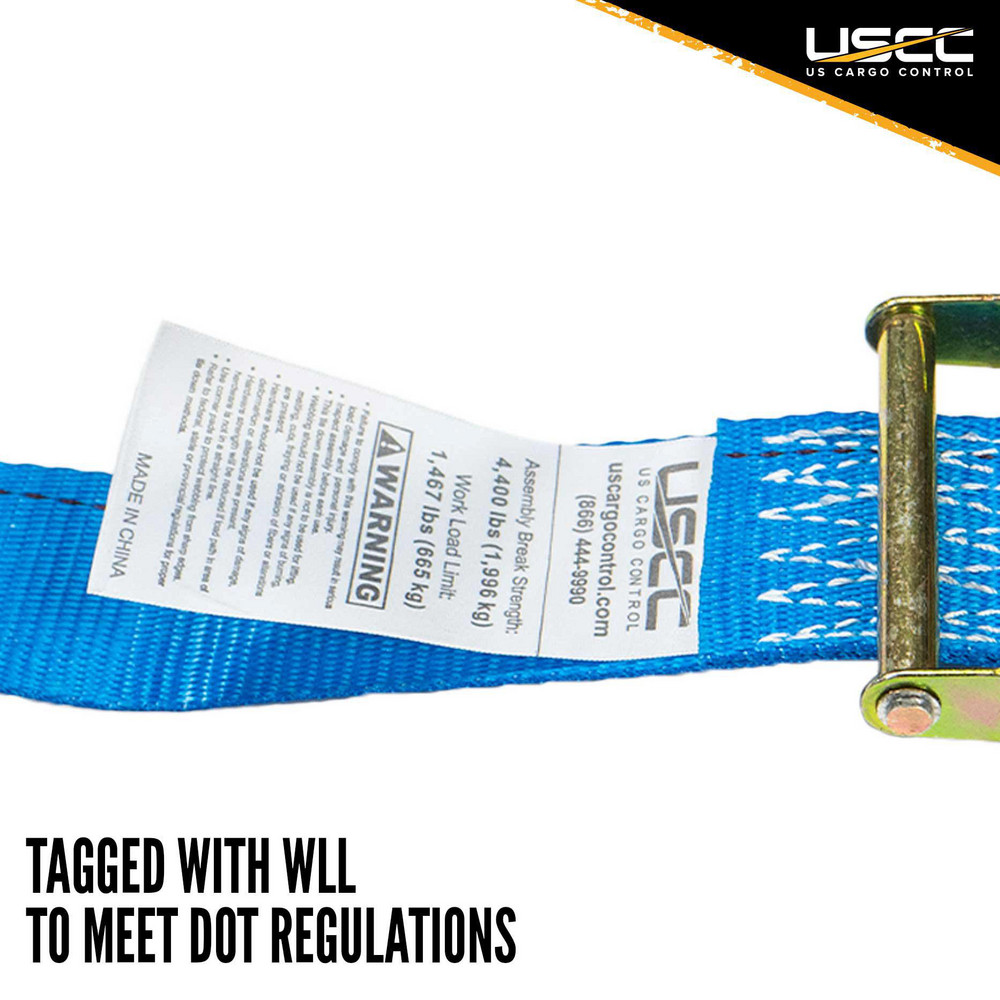 US Cargo Control - Polyester Ratchet Strap Tie Down: 15' Long, 2" Wide ...