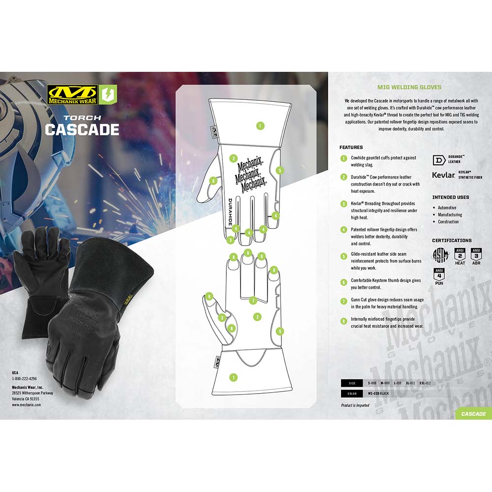 Mechanix Wear - Welding Gloves: Mechanix Wear Size Large, Leather ...