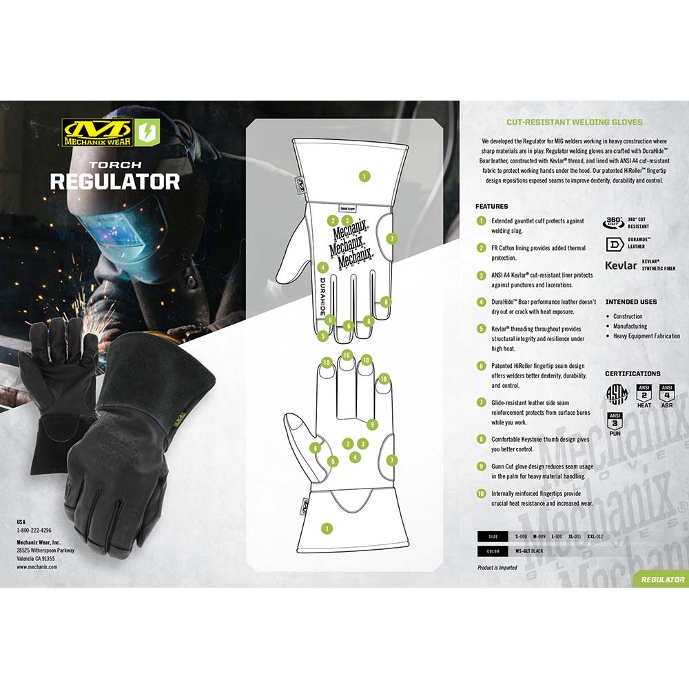 Mechanix Wear - Welding Gloves: Mechanix Wear Size X-Large, Leather ...