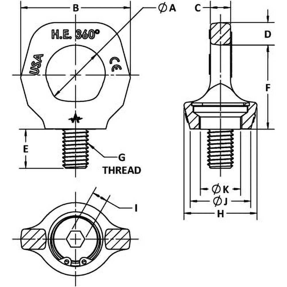 American Drill Bushing - Pad Eyes & Lifting Eyes; Type: Heavy Duty Eye ...