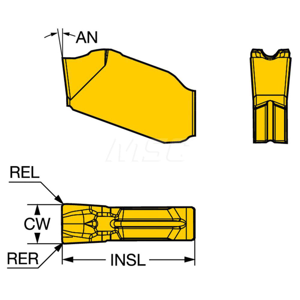 Sandvik Coromant - Cutoff Insert: QDNG-0300-0002-CM 4425, HC, 0.1181 ...