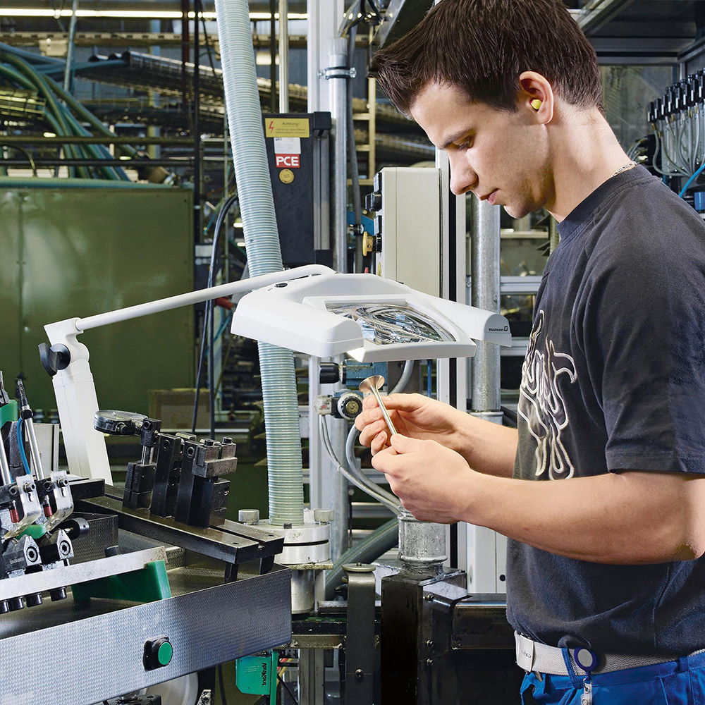 Waldmann Lighting - Task Light: LED, 38.6" Reach, Articulated Arm, C ...