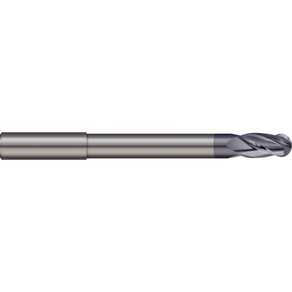 Micro 100 - Ball End Mill: 1/2" Dia, 1" LOC, 4 Flute, Solid Carbide ...