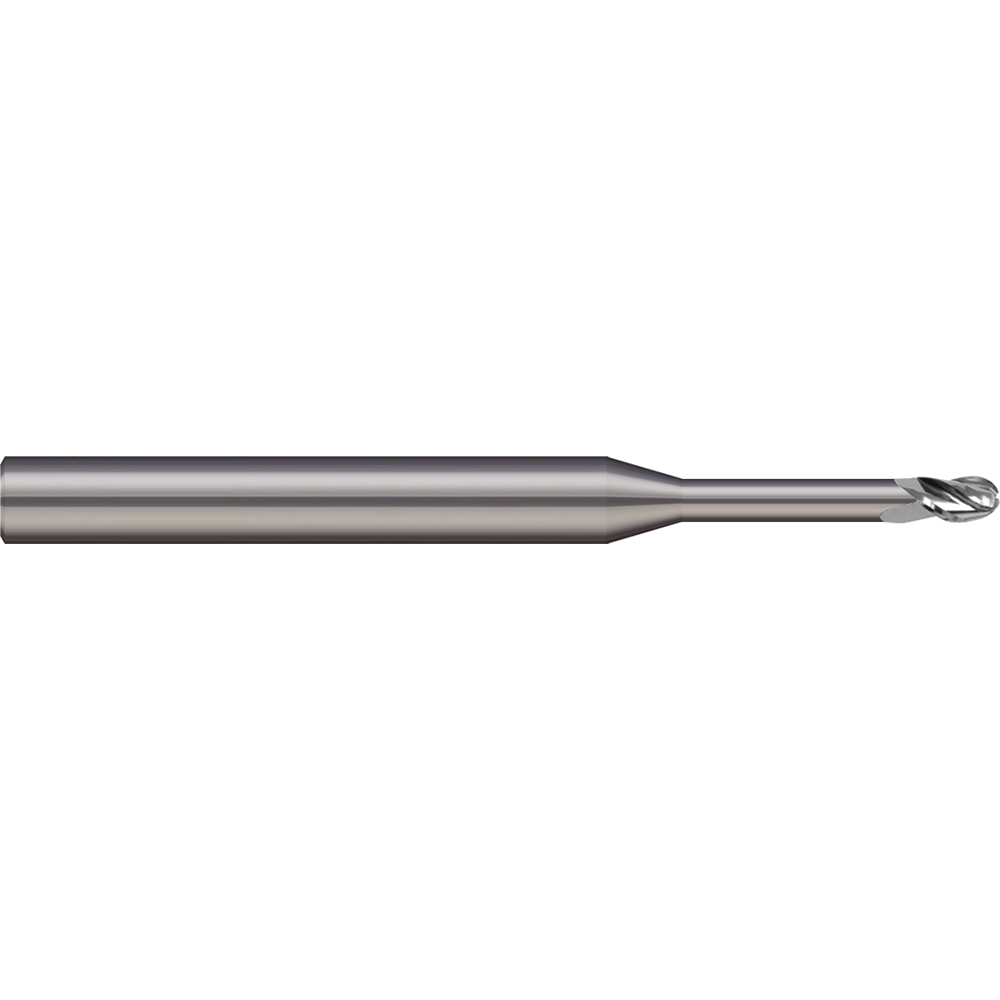 Micro 100 - Ball End Mill: 3/32" Dia, 1/8" LOC, 2 Flute, Solid Carbide | MSC Direct