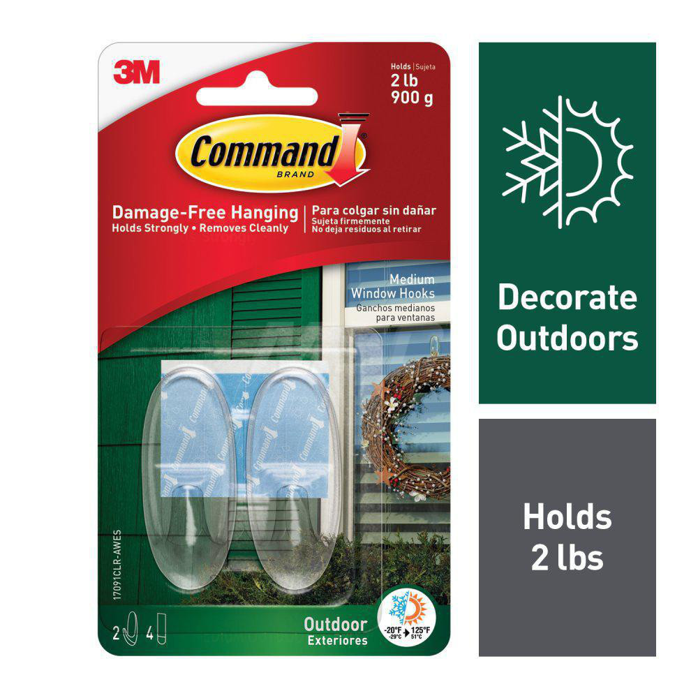 Command - Storage Hook: Adhesive Back Mount, 0.912" Projection, 2 lb ...