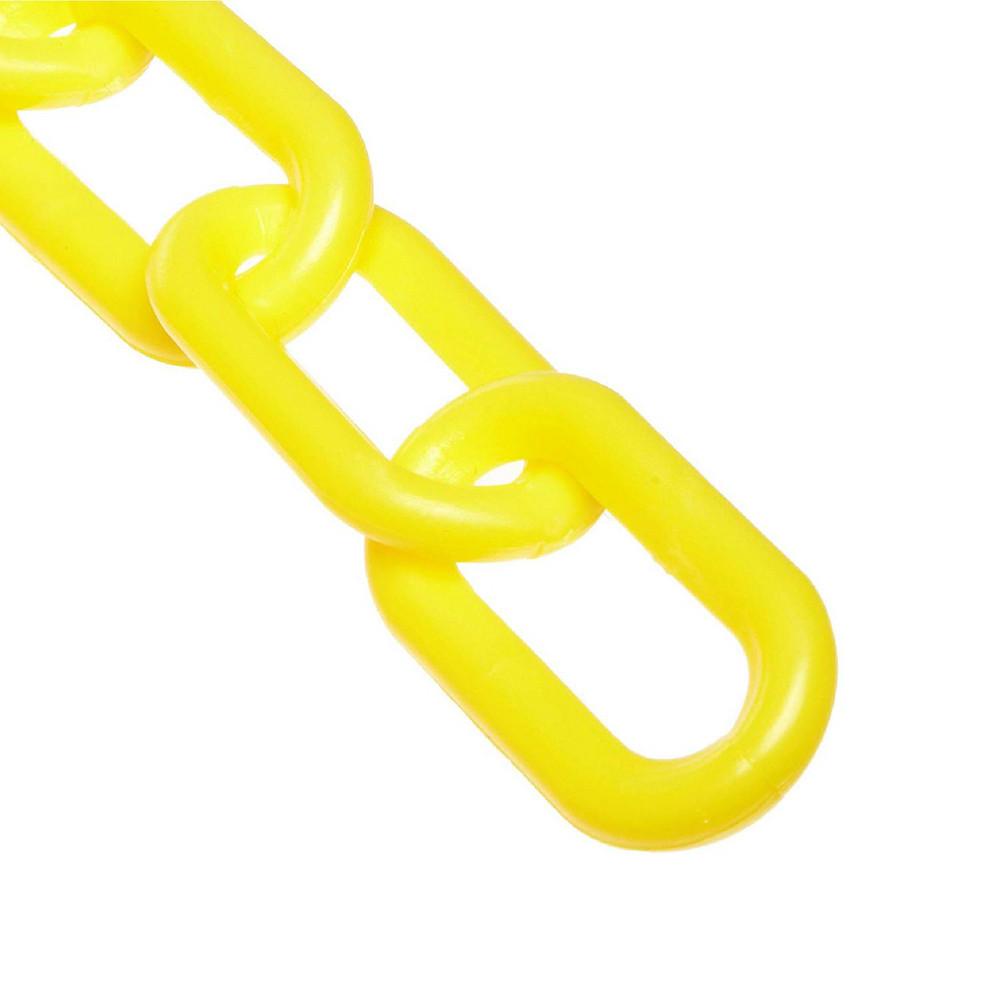 Mr. Chain - Safety Barrier Chain: Plastic, Yellow, 25' Long, 2" Wide ...