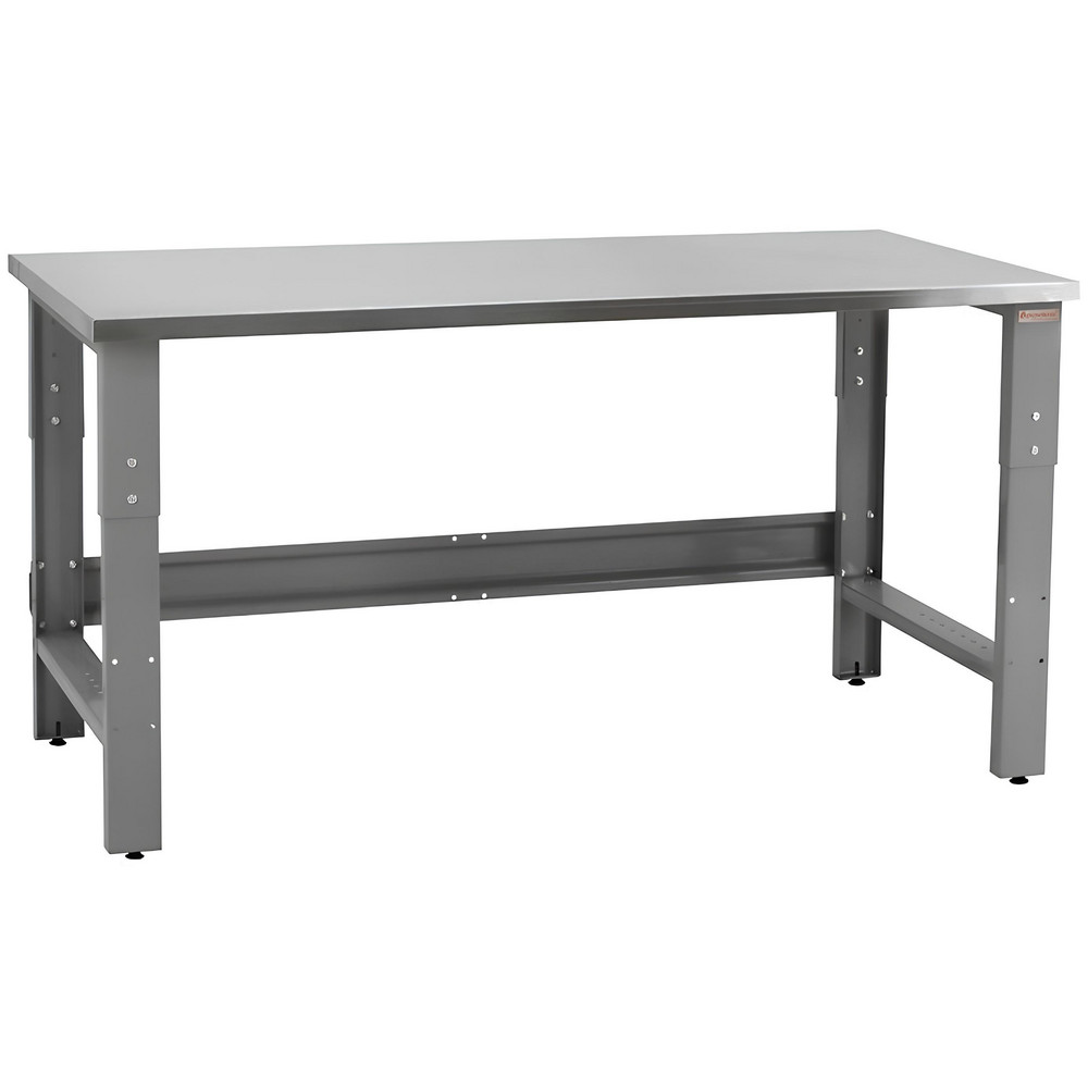 BenchPro - Work Bench: 96" Wide, 30" Deep, 30 to 36" High, Brushed ...