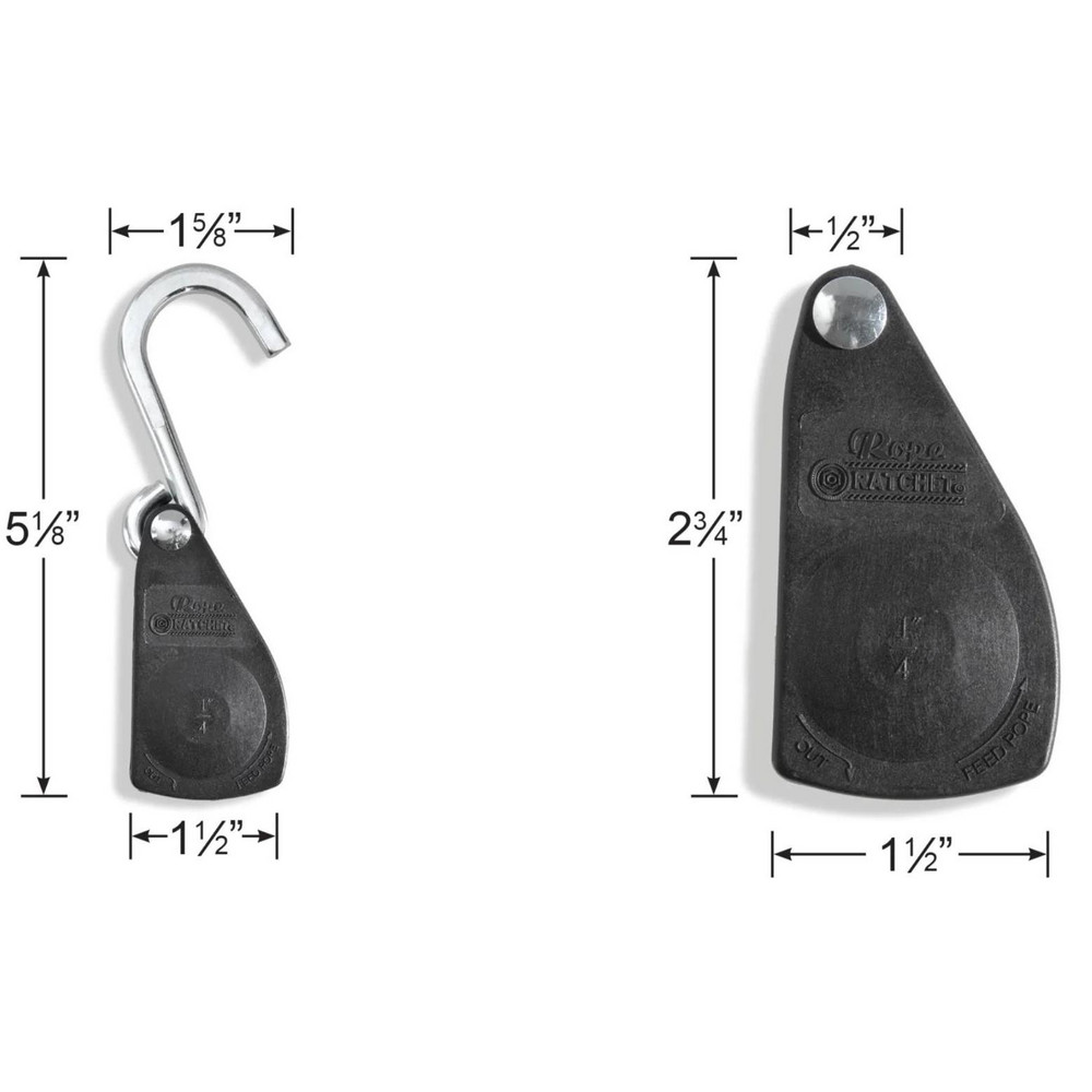 Rope Ratchet - Ratchet Rope Tie Down Kit: 150 lb Limit, 15' OAL, 1/4 ...