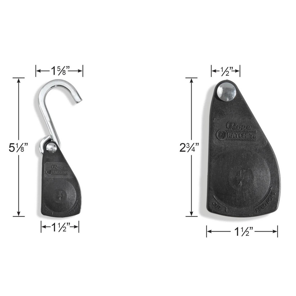 Rope Ratchet - Ratchet Rope Tie Down Kit: 150 lb Limit, 8' OAL, 1/4 ...