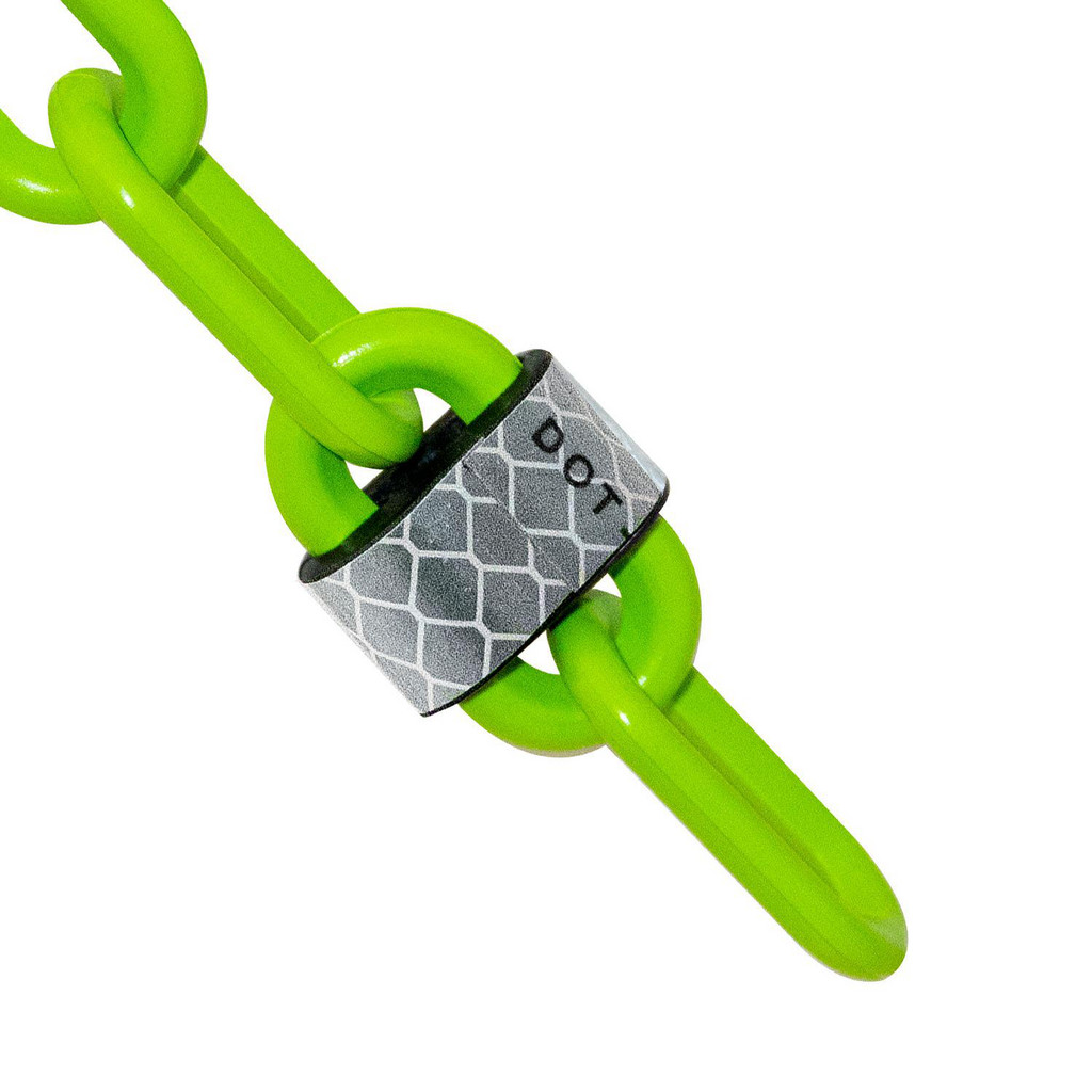 Mr. Chain - Safety Barrier Chain: Plastic, Safety Green, 25' Long, 2 ...