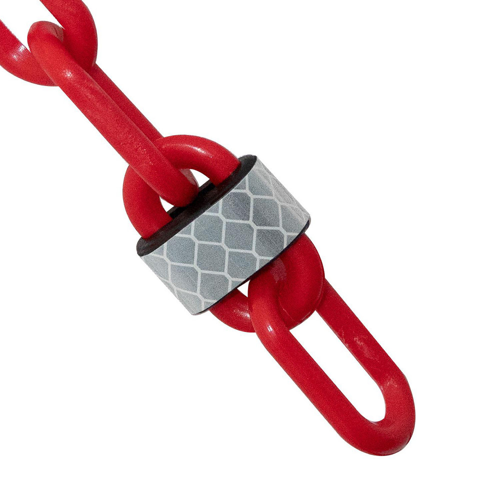 Mr. Chain - Safety Barrier Chain: Plastic, Red, 100' Long, 2" Wide ...