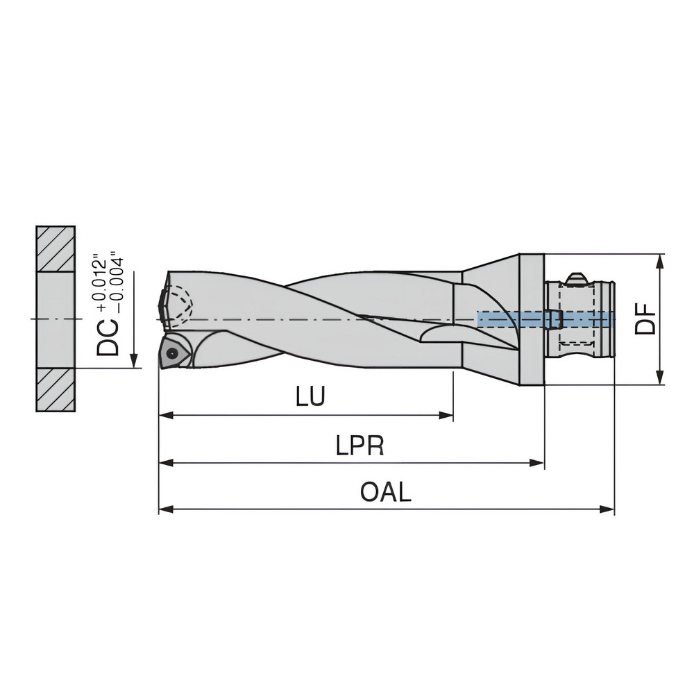 Komet - Indexable Insert Drill: KUBT3D3000R12ABS80F, 3" Max Dia, 9" Max ...