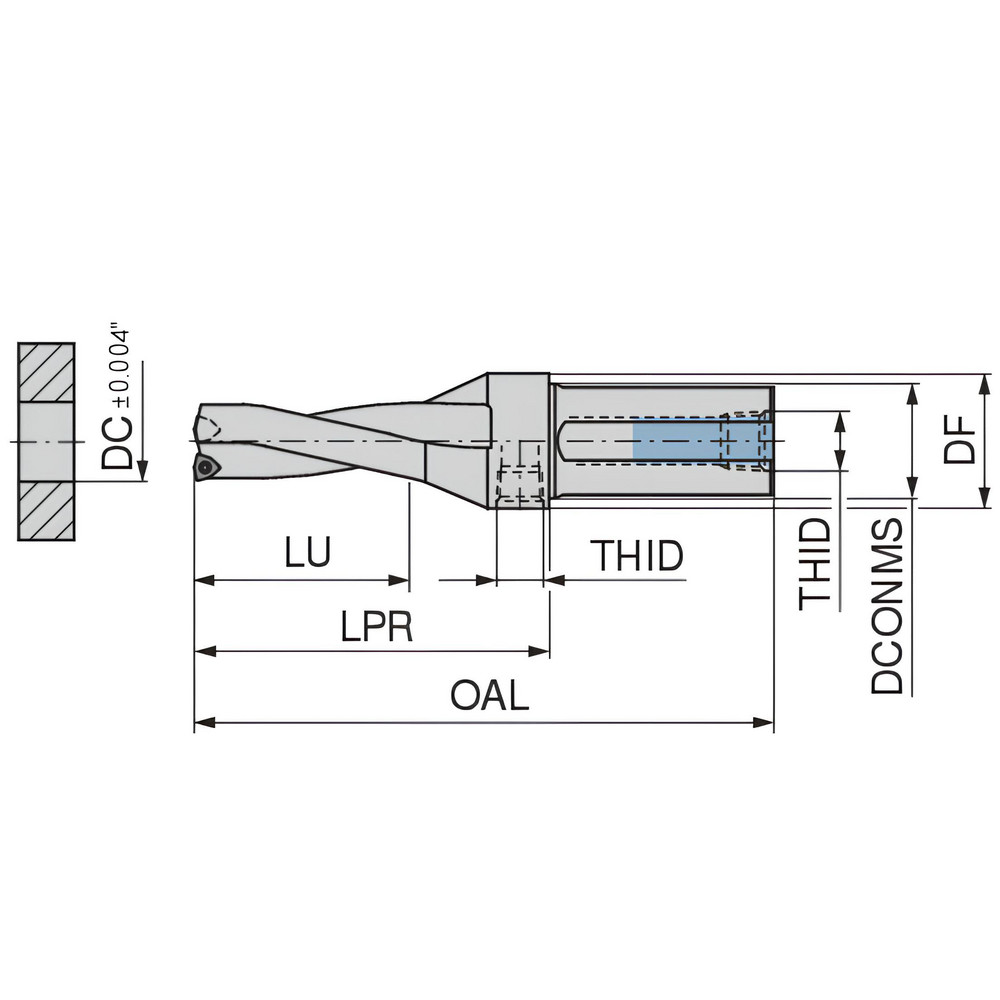 Komet - Indexable Insert Drill: KUBT2,5D1031R05C1250EF, 1-1/32" Max Dia ...
