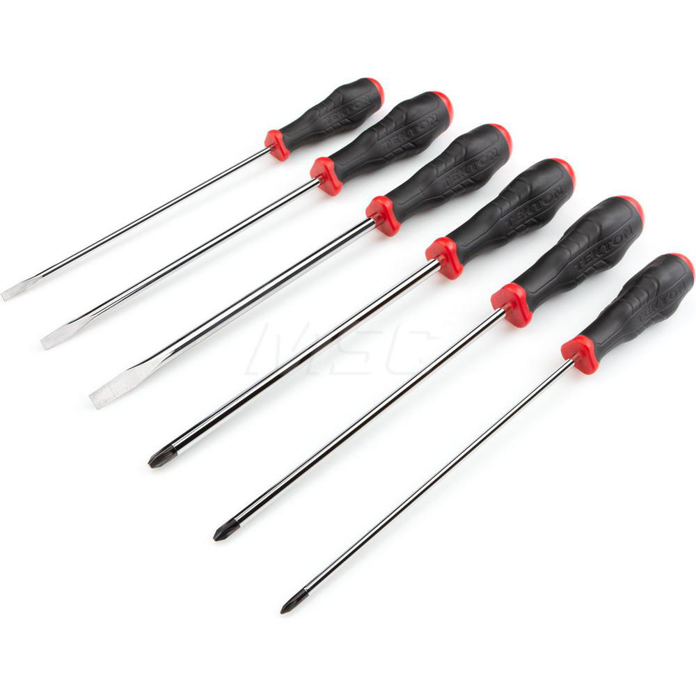 Tekton - Phillips & Slotted Screwdriver Set: 6 Pc, Chrome | MSC Direct
