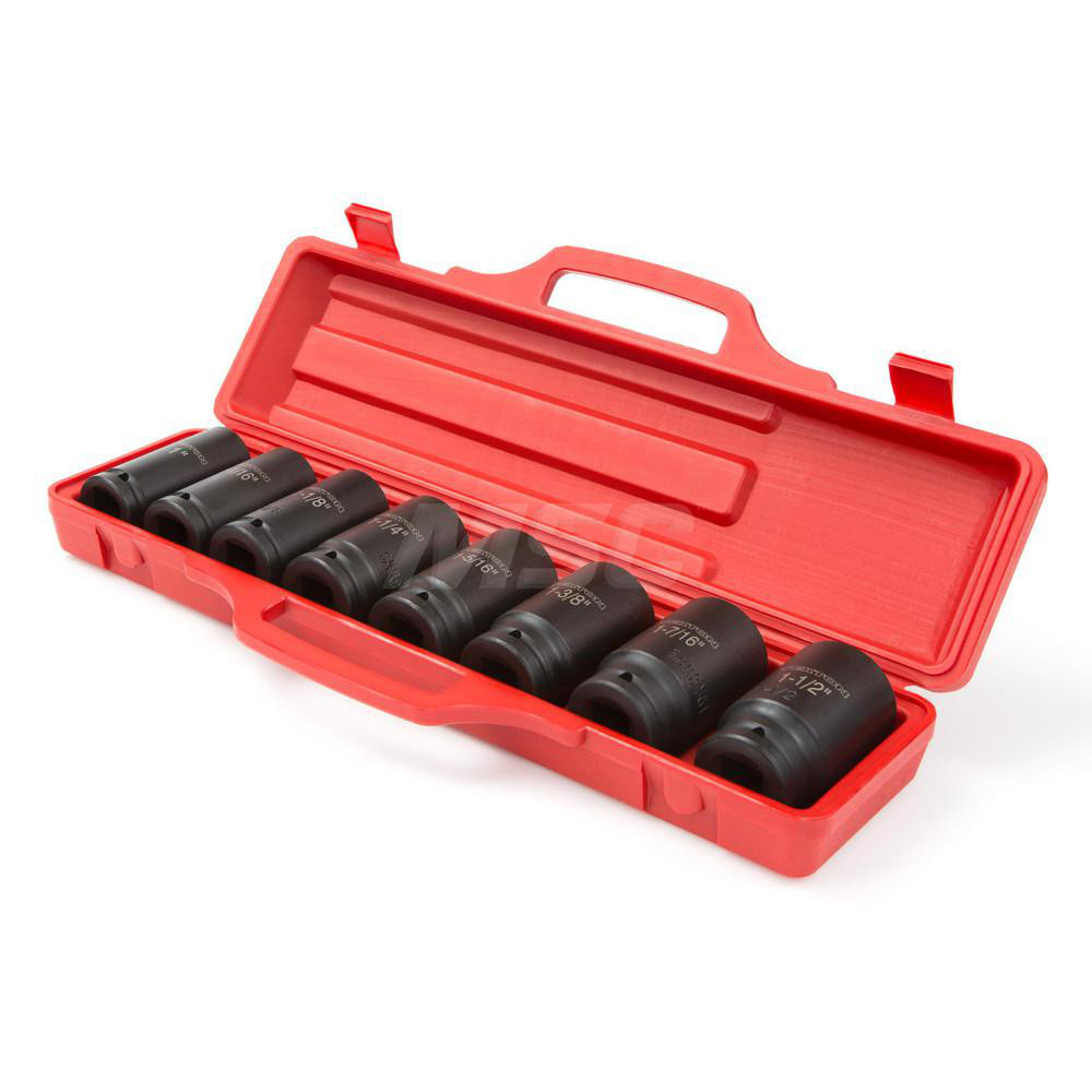 Tekton - Socket Set: Deep & Impact, 8 Pc, 3/4" Drive, 1" Min, 1-1/2 ...