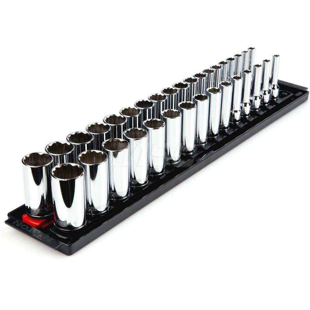 Tekton - Socket Set: Deep, 34 Pc, 3/8" Drive, 1/4 to 1", 6.00 to 24.00 ...