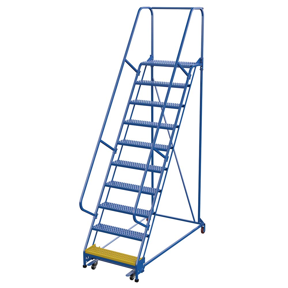 Vestil - Steel Rolling Ladder: Type Type IA, 100" Platform, 10 Step ...