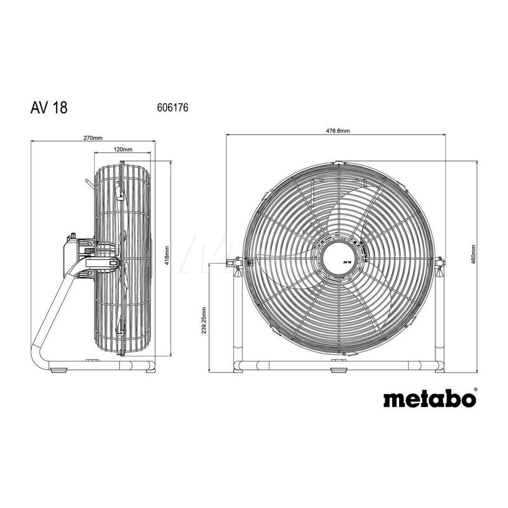 Metabo - 14" Blade, 2,120 Max CFM, Cordless Fan - 11727229 - MSC ...