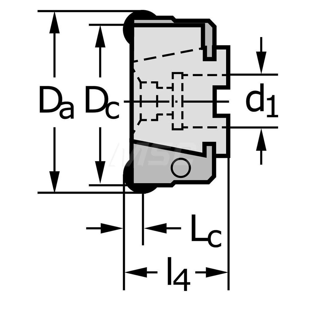 Walter - 80mm Cut Dia, 27mm Arbor Hole Dia, Indexable Square-Shoulder ...