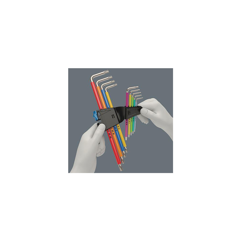 Wera - Torx Key Set: 9 Pc, L-Handle, T8 to T40 | MSC Direct