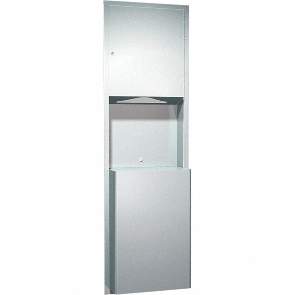ASI American Specialties Inc Manual Stainless Steel Paper Towel Dispenser With Receptacle asi-american-specialties-inc-manual-stainless-steel-paper-towel-dispenser-with-receptacle
