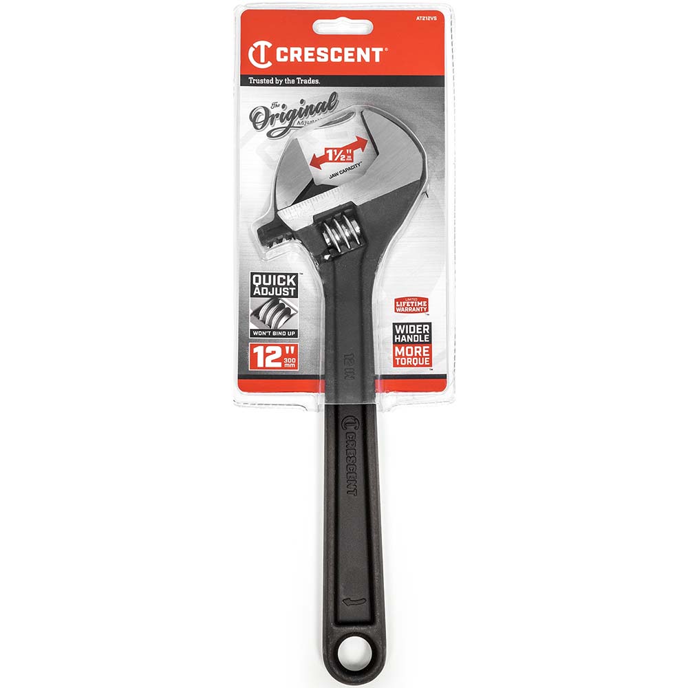 Crescent - Adjustable Wrench: 12" OAL, 1-1/2" Jaw Capacity | MSC Direct