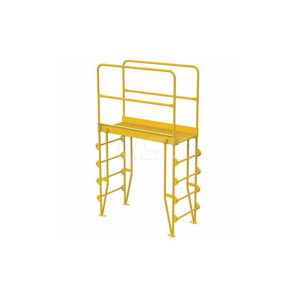 Vestil - Steel Crossover Vertical Rolling Ladder: 60" Platform, 5 Step ...