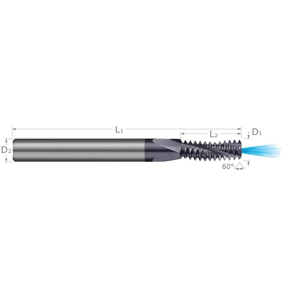 Harvey Tool - Helical Flute Thread Mill: M4x0.7, Internal & External, 3 ...