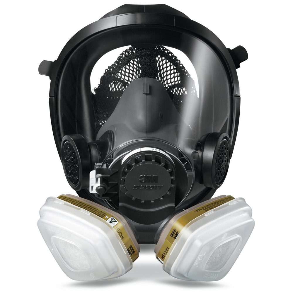 3M Scott - Full Face Respirator: Polyester & Rubber, Bayonet & Threaded ...