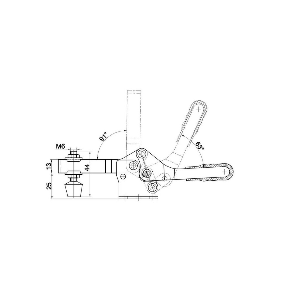 Hertel - Manual Hold-Down Toggle Clamp: Horizontal, 200.00 lb Capacity ...