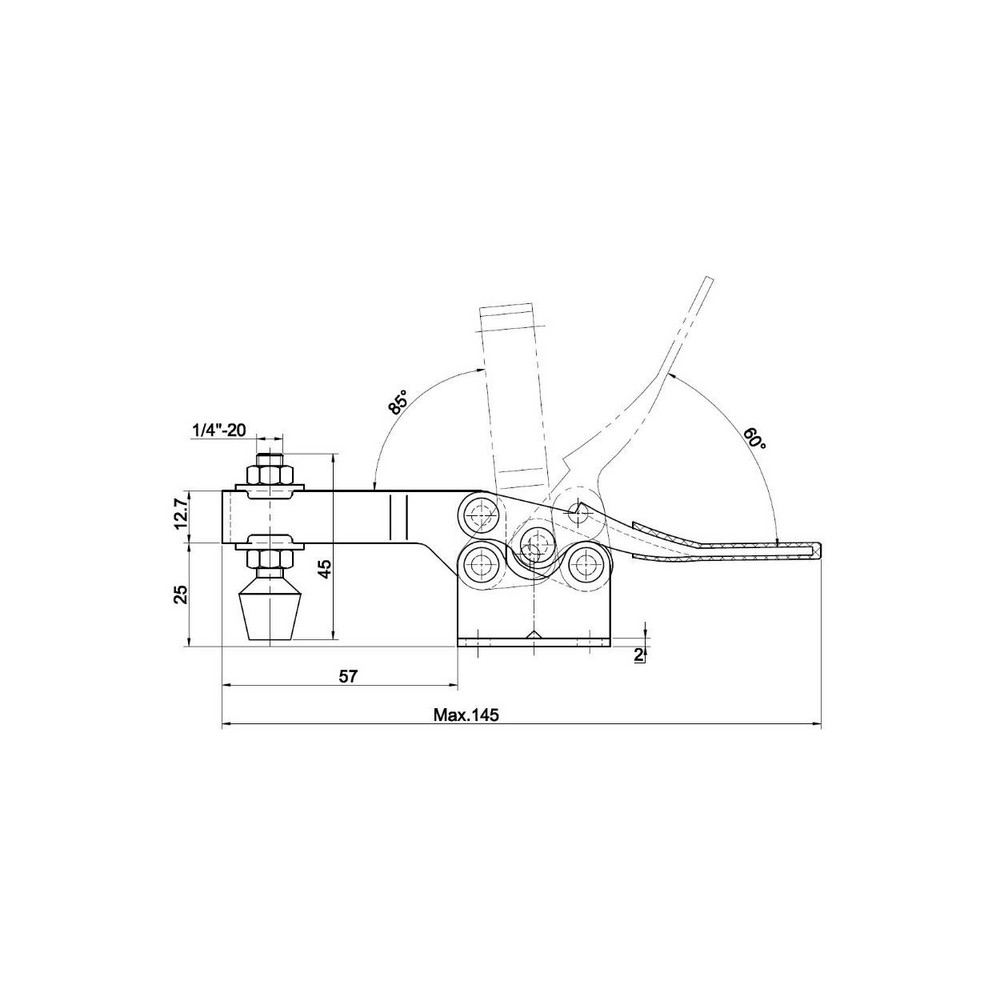 Hertel - Manual Hold-Down Toggle Clamp: Horizontal, 198.00 lb Capacity ...