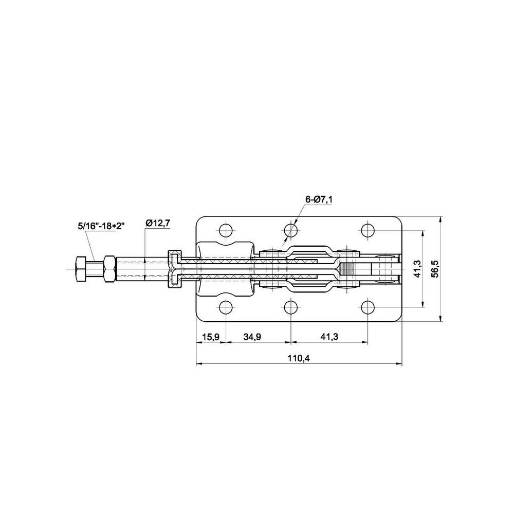 Hertel - Standard Straight Line Action Clamp: 700 lb Load Capacity, 1. ...