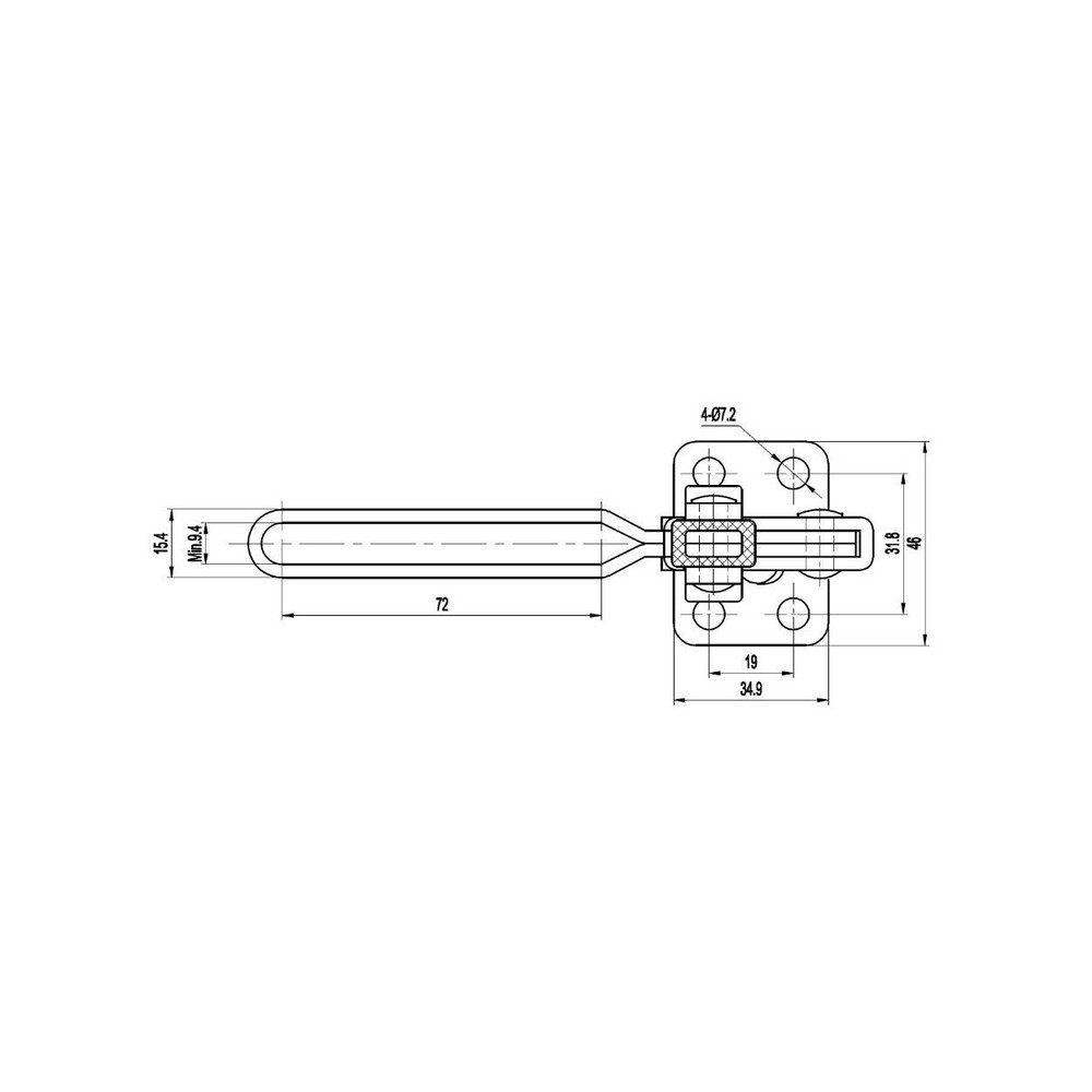 Hertel - Manual Hold-Down Toggle Clamp: Vertical, 500.00 lb Capacity, U ...