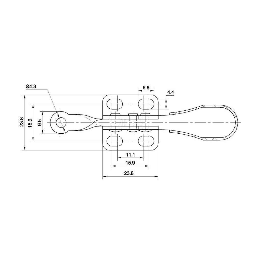 Hertel - Manual Hold-Down Toggle Clamp: Horizontal, 60.00 lb Capacity ...
