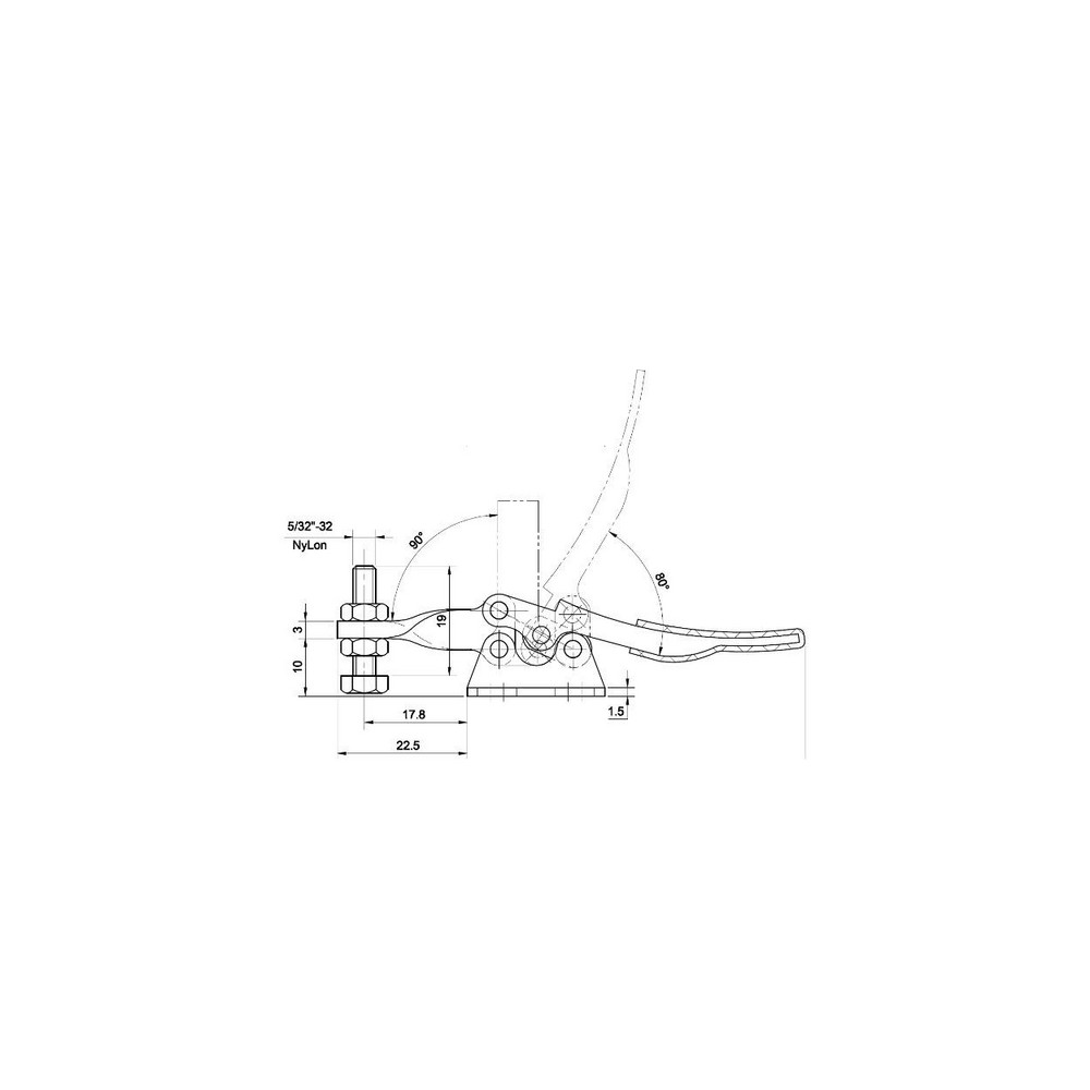 Hertel - Manual Hold-Down Toggle Clamp: Horizontal, 60.00 lb Capacity ...