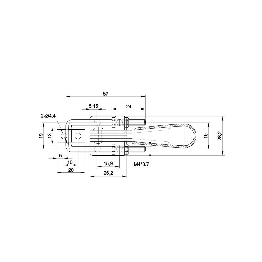 Hertel - Pull-Action Latch Clamp: Horizontal, 360 lb, U-Hook, Flanged ...