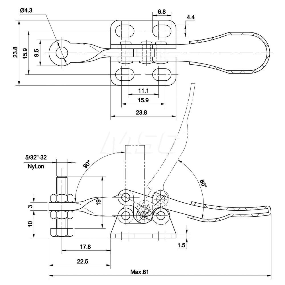 Hertel - Standard Straight Line Action Clamp: 100 lb Load Capacity, 0. ...
