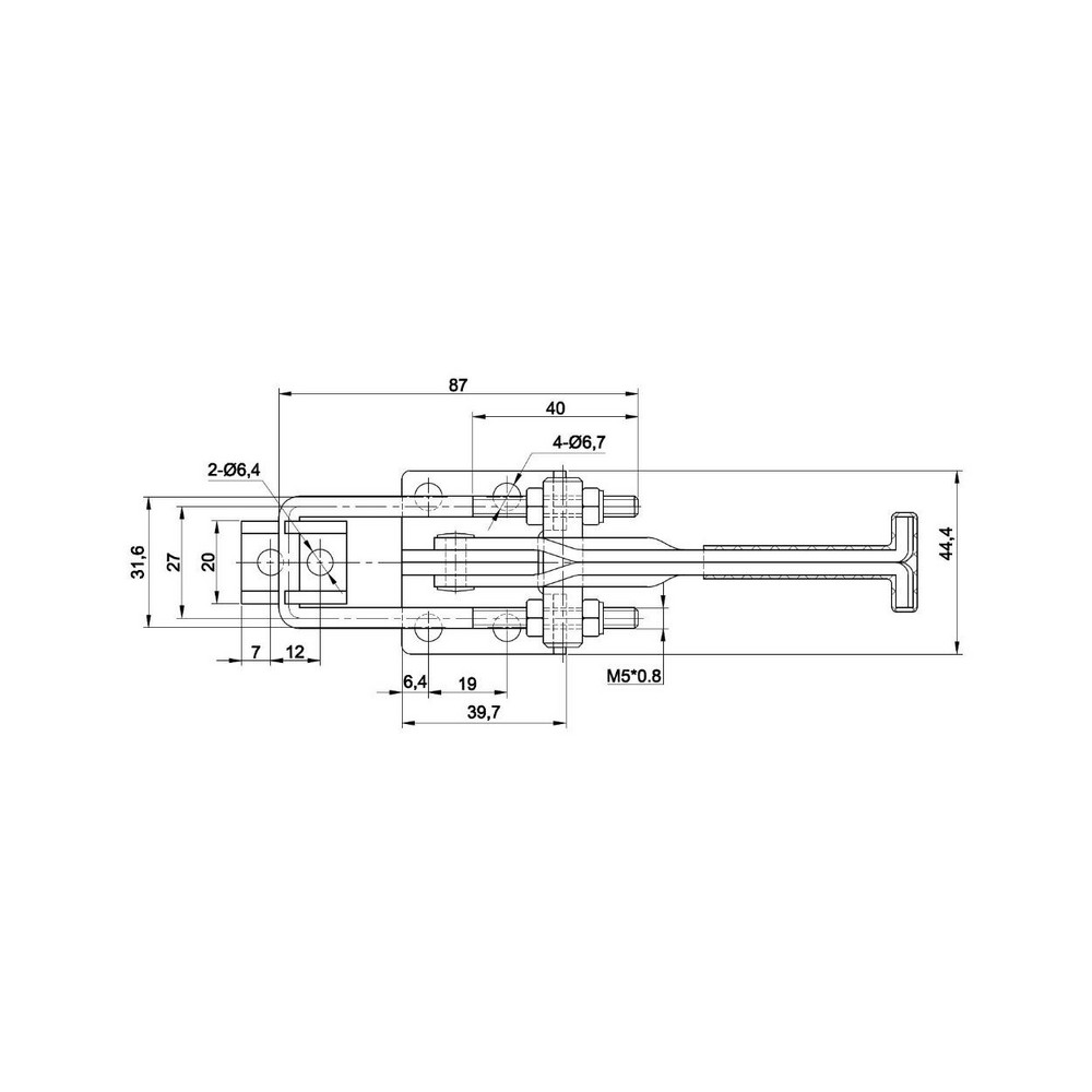 Hertel - Pull-Action Latch Clamp: Horizontal, 700 lb, U-Hook, Flanged ...