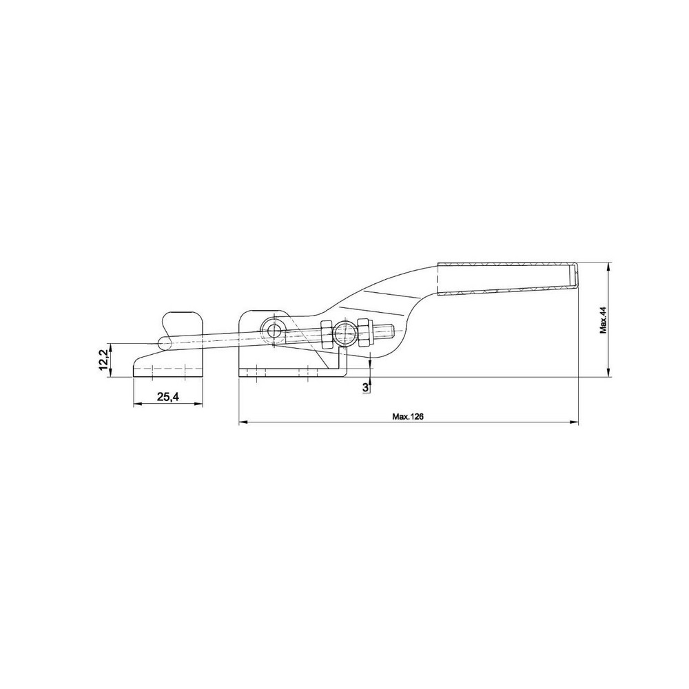 Hertel - Pull-Action Latch Clamp: Horizontal, 700 lb, U-Hook, Flanged ...