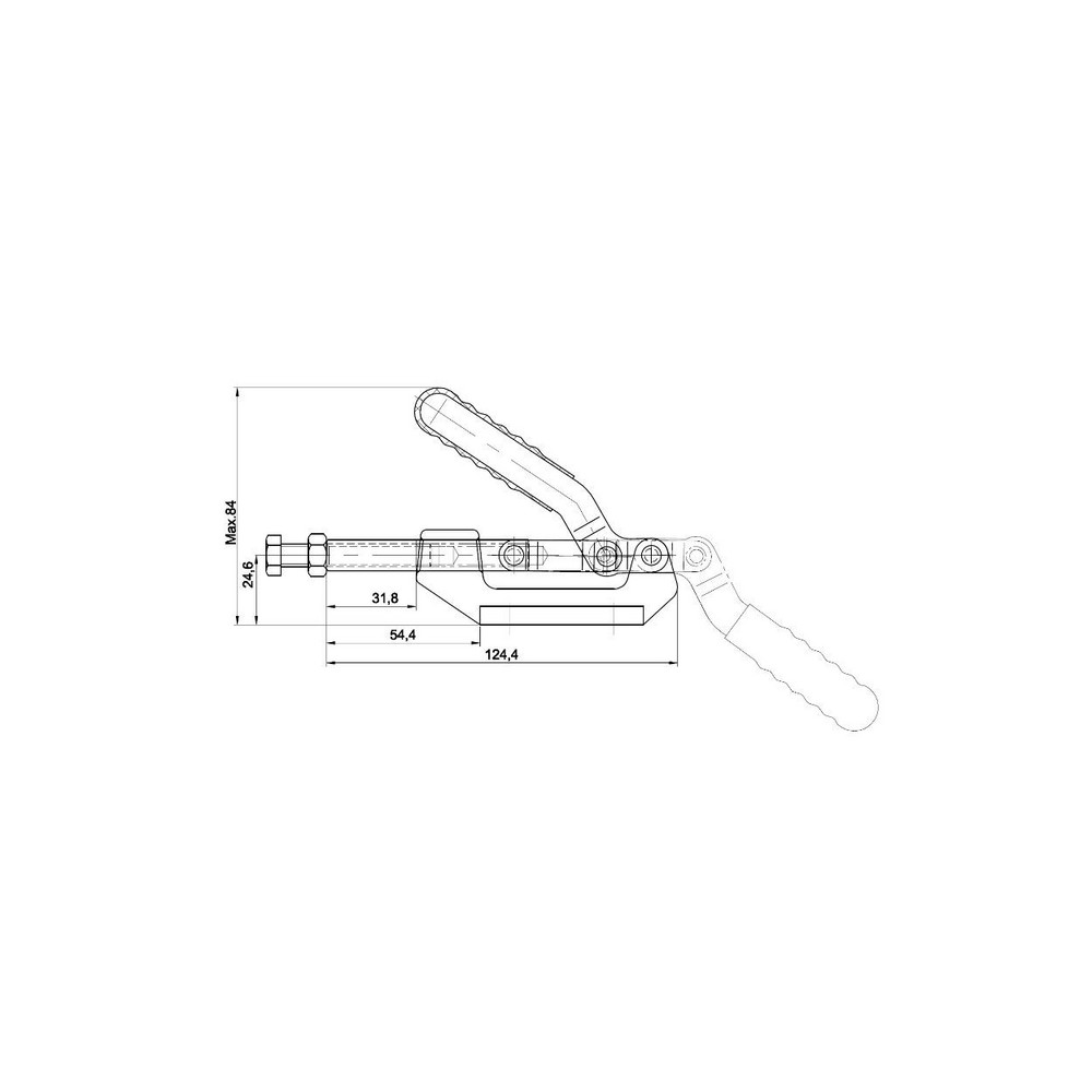 Hertel - Standard Straight Line Action Clamp: 600 lb Load Capacity, 1. ...