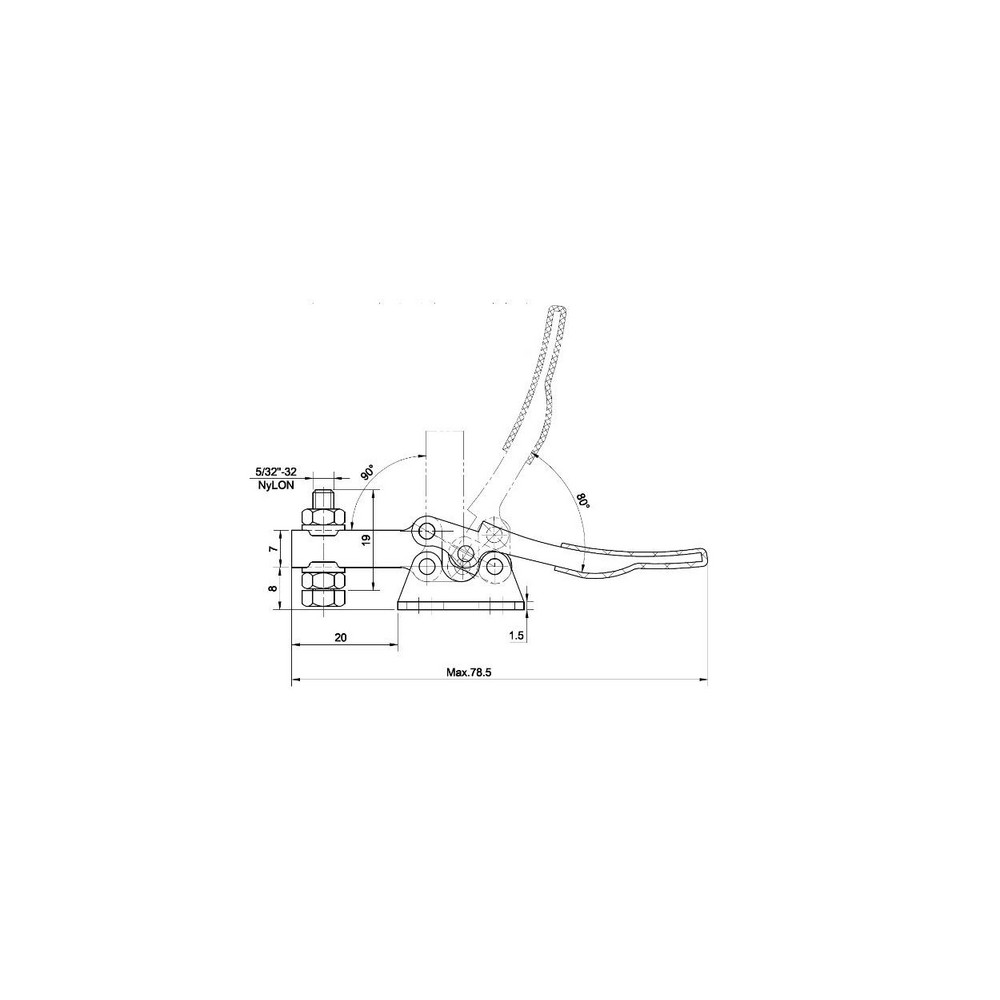 Hertel - Manual Hold-Down Toggle Clamp: Horizontal, 60.00 lb Capacity ...