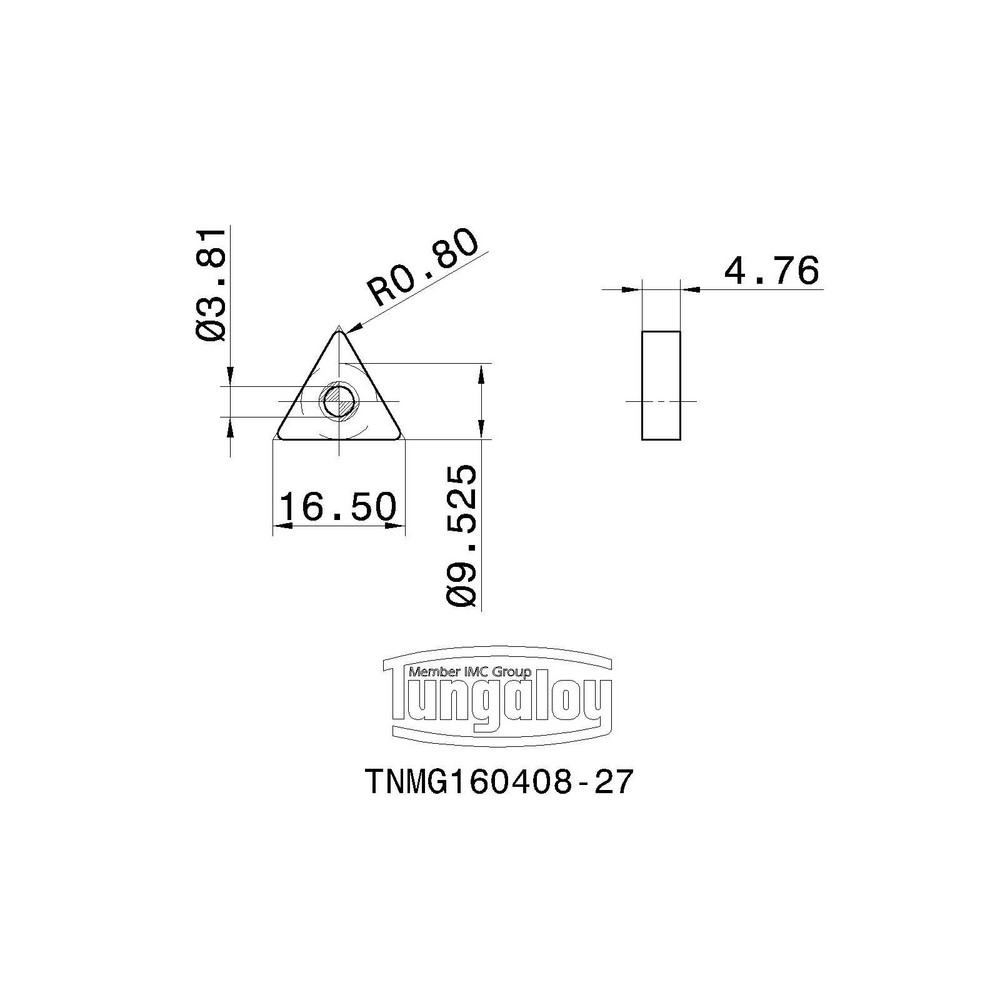 Tungaloy - Turning Insert: TNMG 332 27 T9215, Carbide | MSC Direct