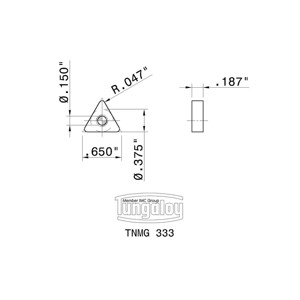 Tungaloy - Turning Insert: TNMG 333 T9215, Carbide | MSC Direct