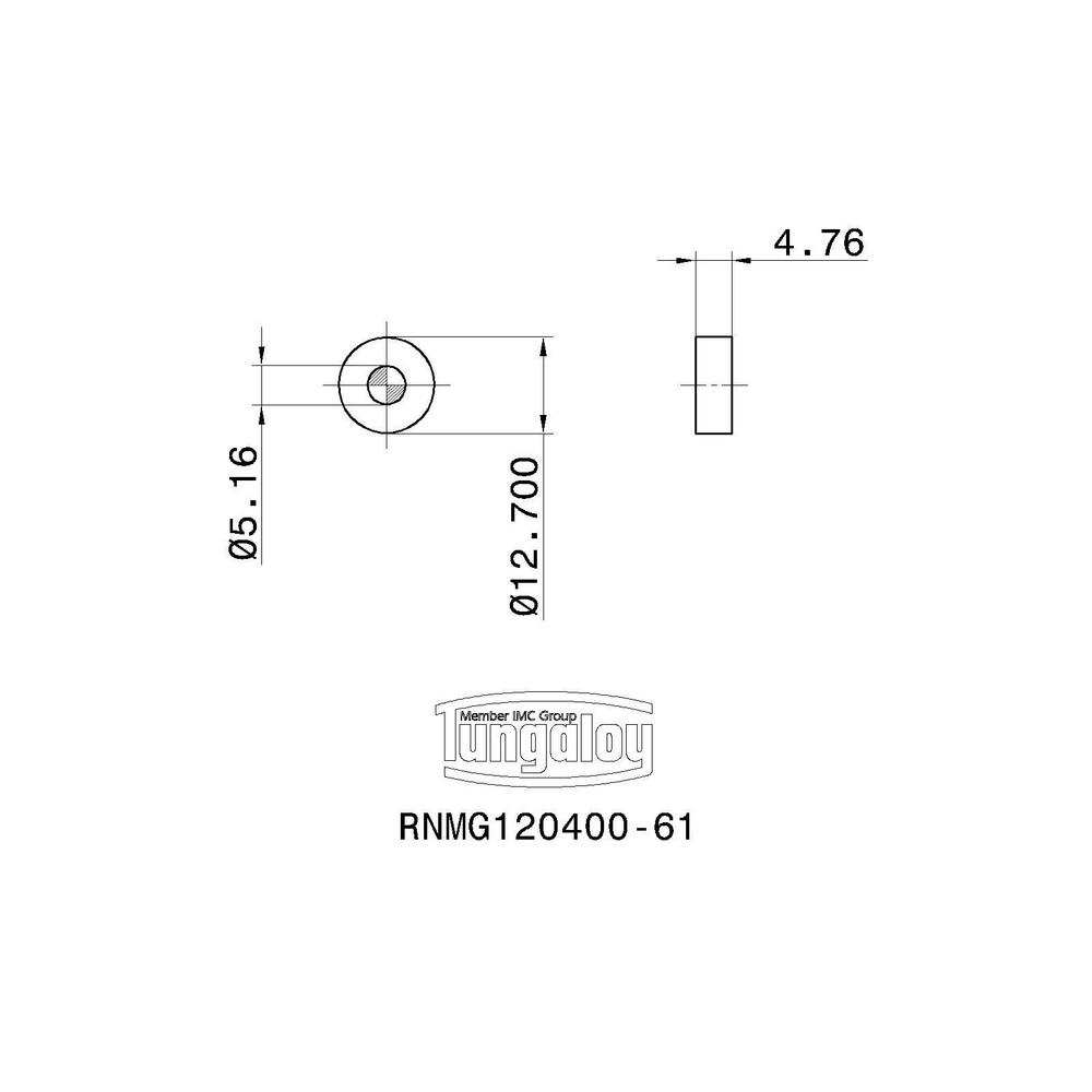 Tungaloy - Turning Insert: RNMG 43-61 T9215, Carbide | MSC Direct