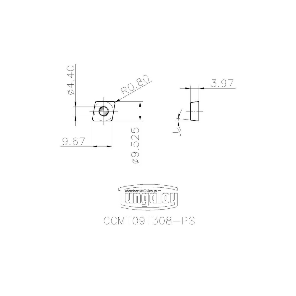 Tungaloy - Turning Insert: CCMT09T308-PS T9215, Carbide | MSC Direct