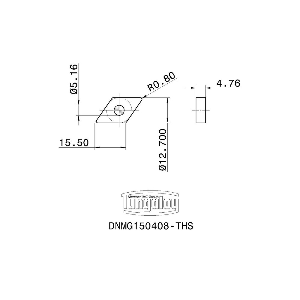 Tungaloy - Turning Insert: DNMG 432 THS T9215, Carbide | MSC Direct