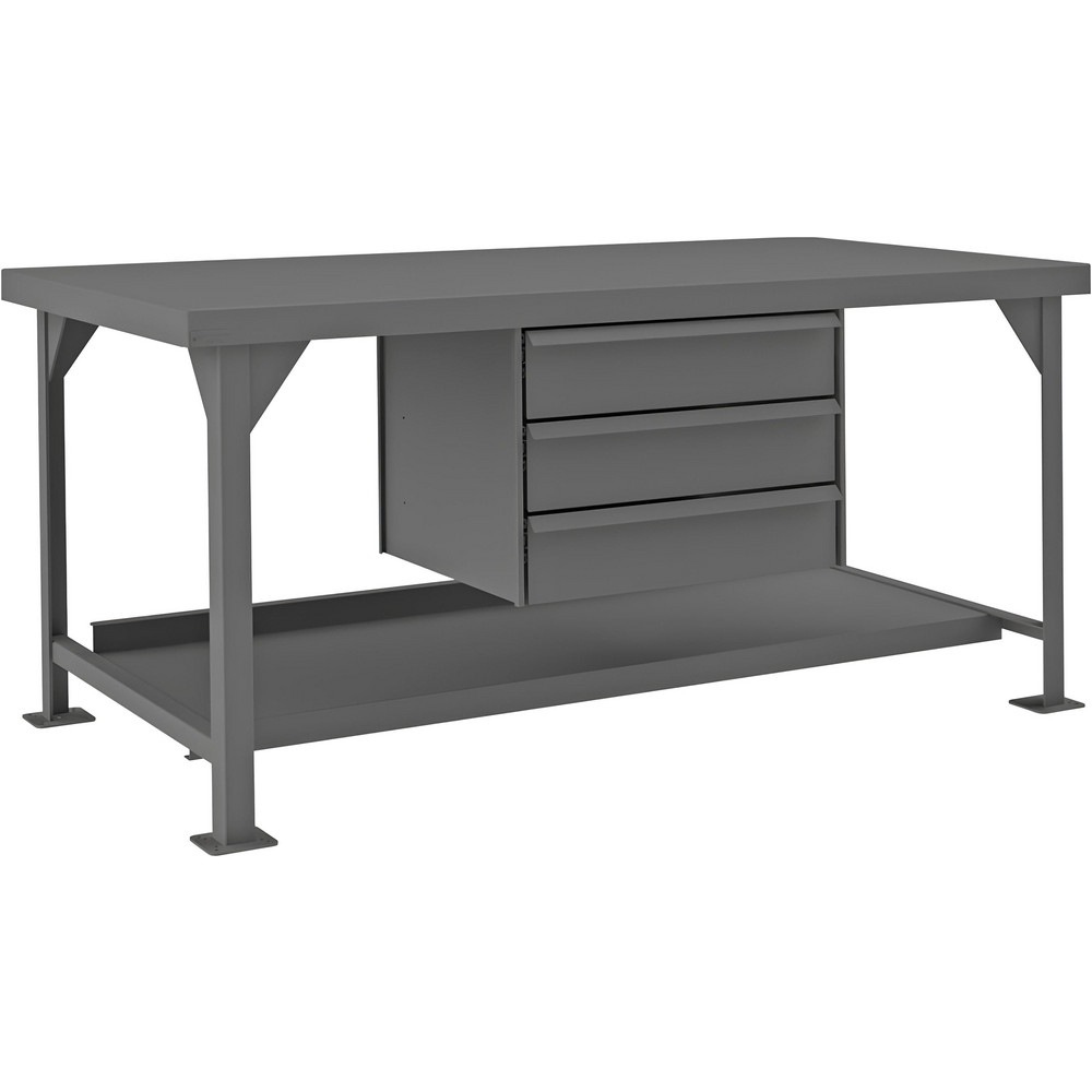 Durham - Heavy-Duty Work Bench with Riser: 72" Wide, 36" Deep, 6 to 50 ...
