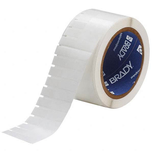 Brady - Label Maker Label: Clear & White, Polyester, 3/8" OAW, 3,000 ...