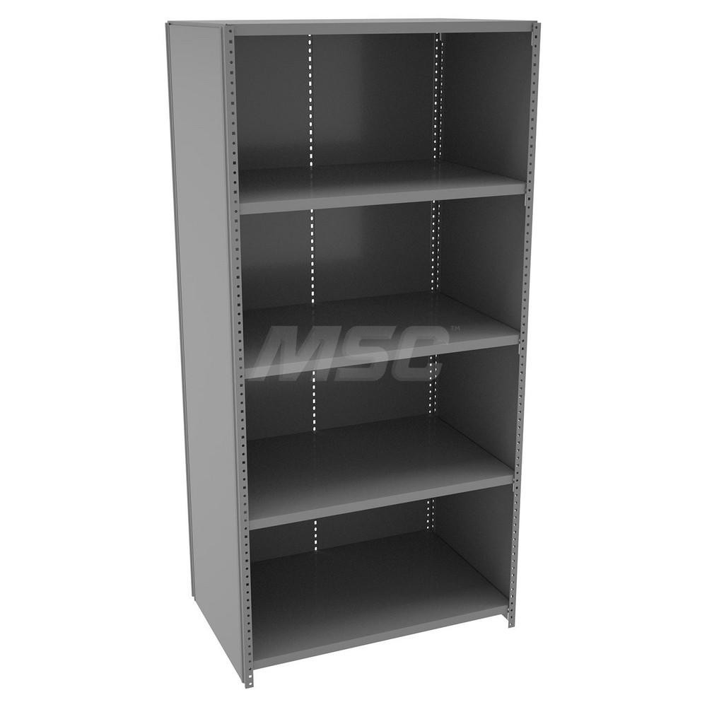 Tennsco - Closed Shelving Free Standing Unit: 5 Shelves, 250 lb Shelf ...