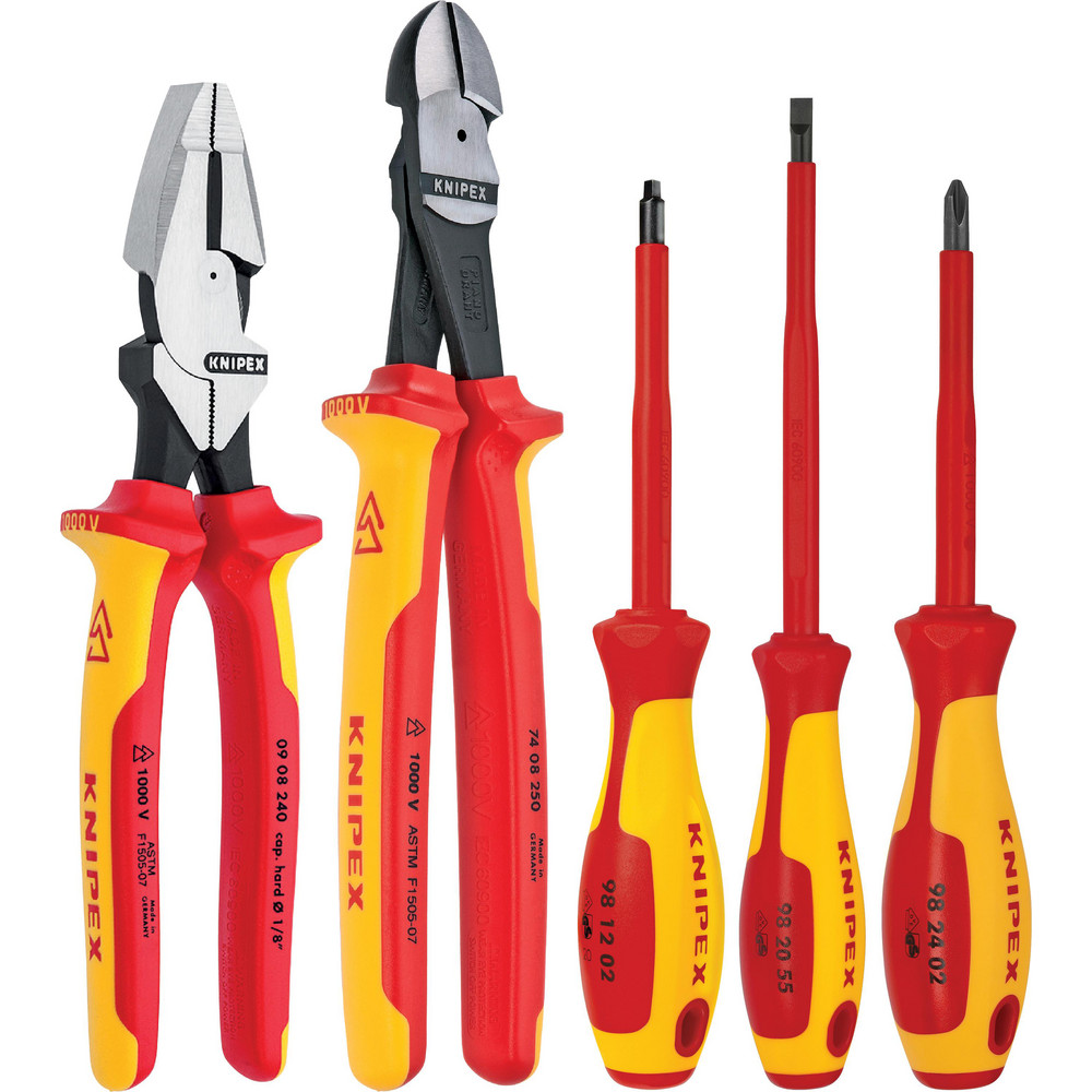 Knipex - Combination Hand Tool Set: 5 Pc, Insulated Pliers ...